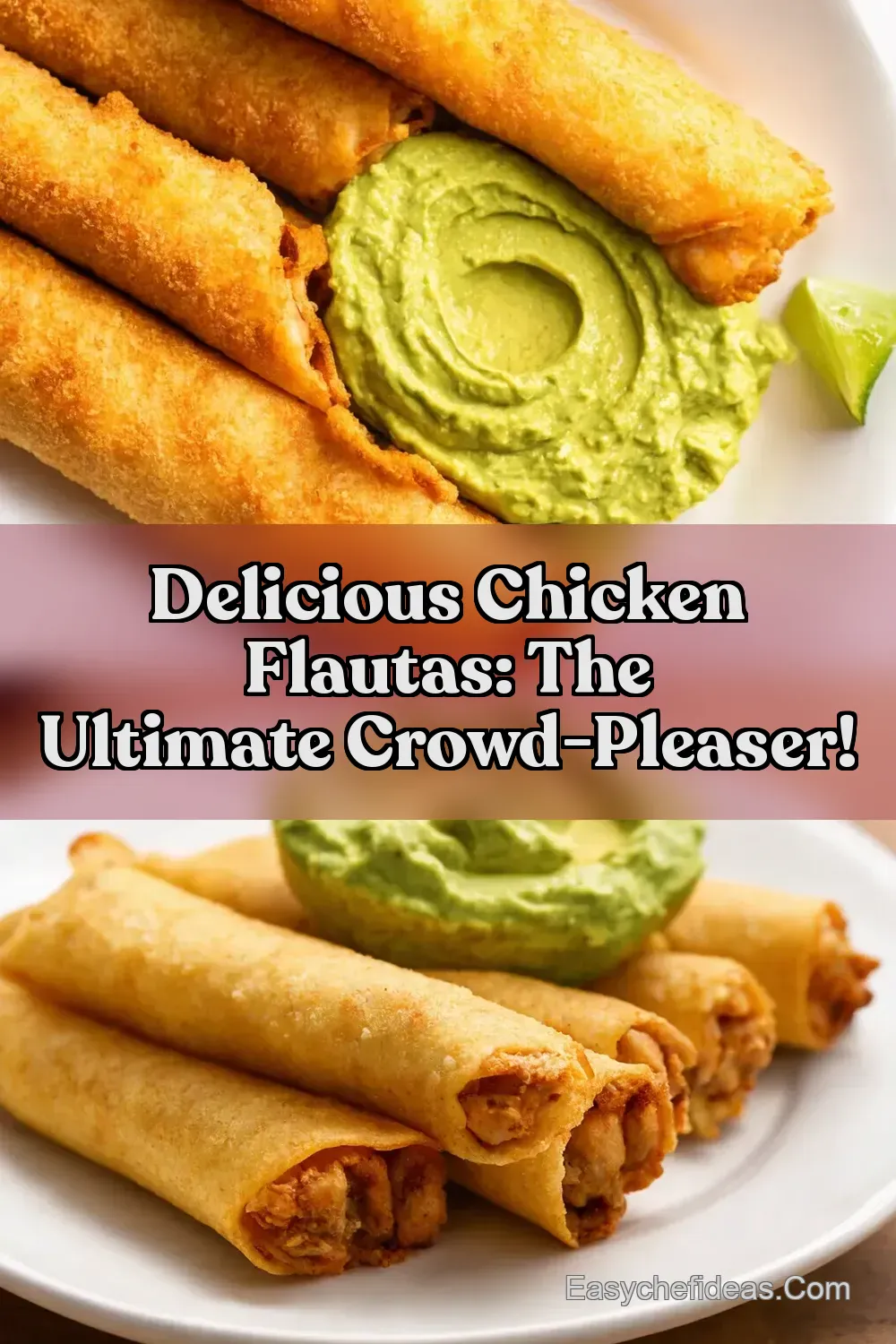 Crispy Chicken Flautas with Avocado Dip - Easy Recipe!