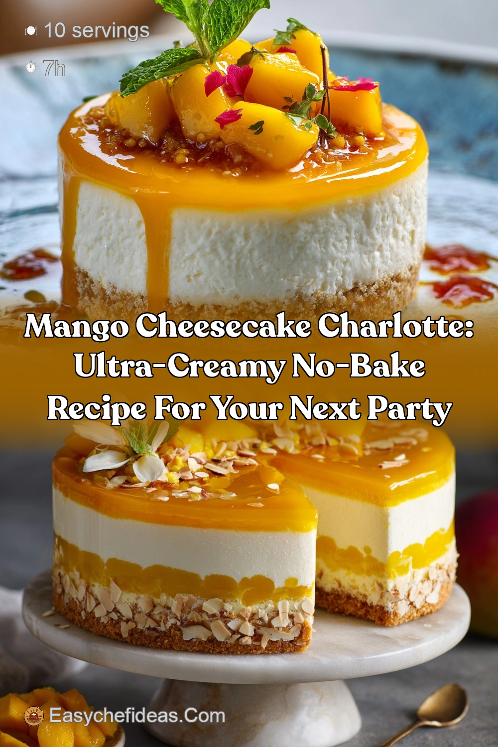 Mango Cheesecake Charlotte: Easy No-Bake Layered Dessert