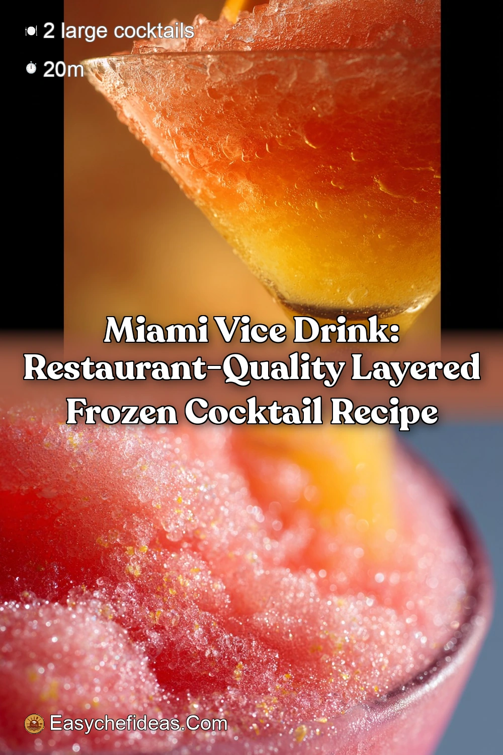Miami Vice Drink Recipe: The Neon Sunset Frozen Cocktail