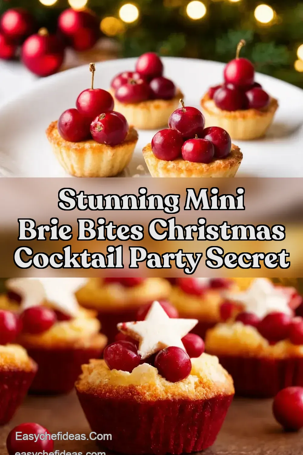 Mini Cranberry Brie Bites Christmas Cocktail Party Star