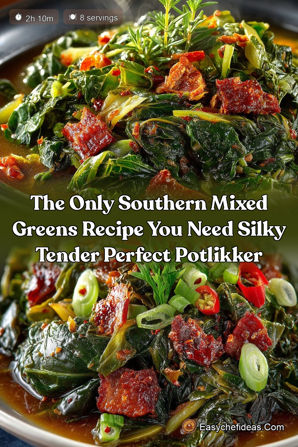 Authentic Southern Mixed Greens Recipe SlowSimmered with…