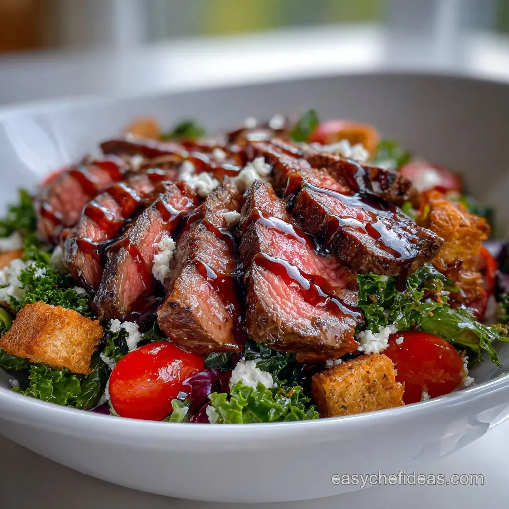 Beef Steak Salad Recipe with Balsamic Glaze Ready in 30 Min…