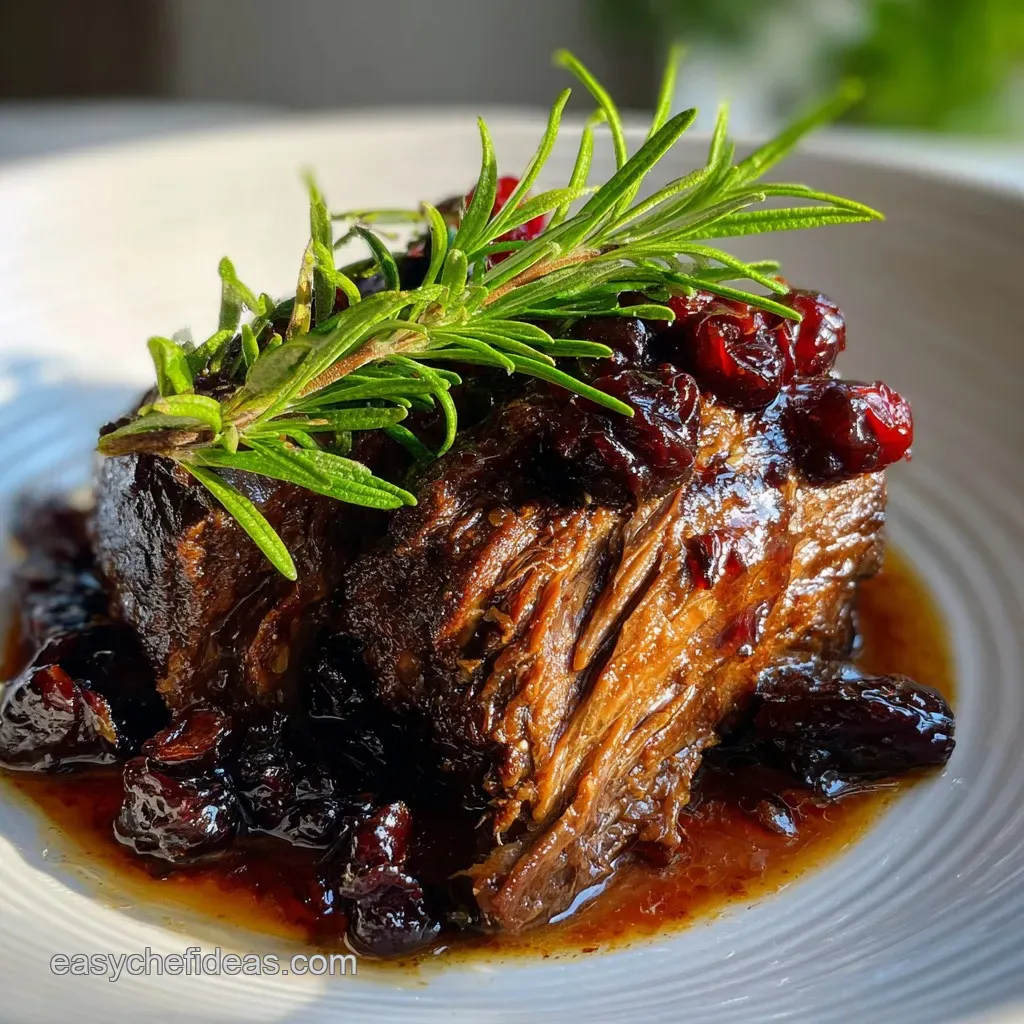 Slow Braised Beef Roast with Cranberry Balsamic Glaze