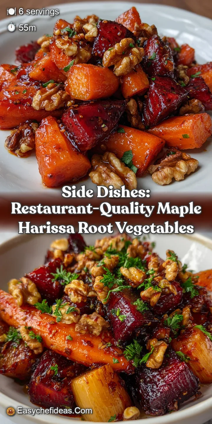 Side Dishes: Sticky Maple Harissa Roasted Root Vegetables